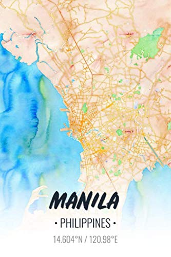 Manila Philippines: City Map Notebook for Travelers, Diary Writing ...
