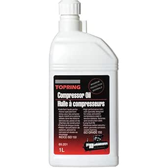 TOPRING 1L Air Compressor Oil - Mineral Oil Lubricant for Reciprocating ...