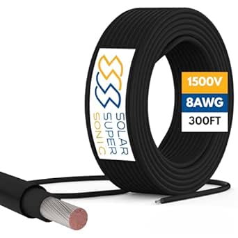 1500V High-Voltage PV Wire - 300FT, 8AWG - Outdoor Waterproof UV ...
