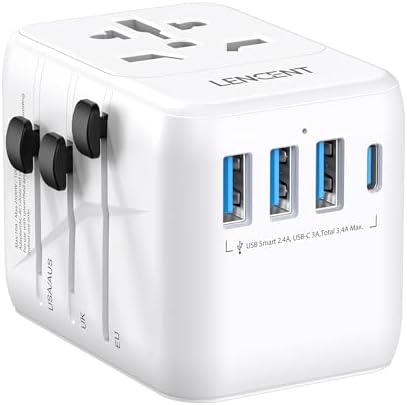 Amazon.com: LENCENT Universal Travel Adapter, International Charger ...