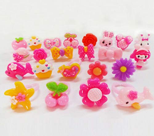 GoMerryKids Kid's Plastic Assorted Cartoon Shaped Finger Rings (Random ...
