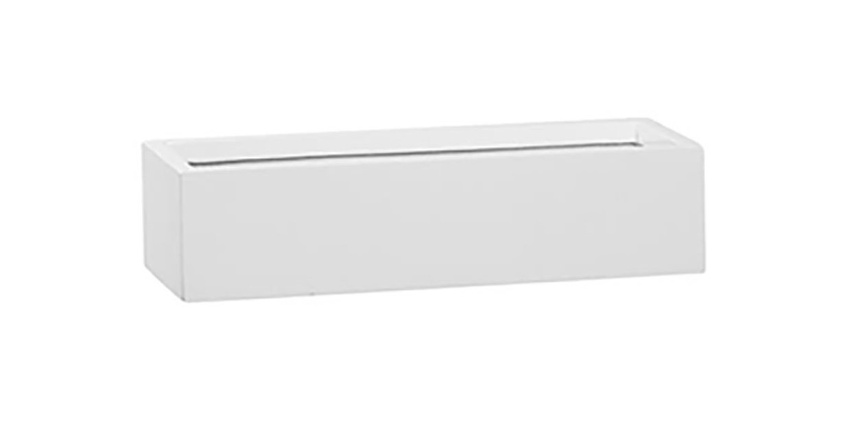 Amazon.com : Modern Rectangular White Flower Planter - Fiberstone Low ...