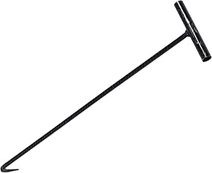 Amazon.com: ZINASE Sewer Cleaning Hook Manhole Cover Hook Metal T Style ...