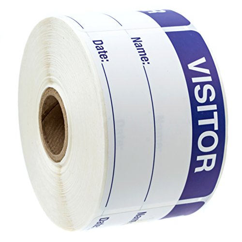 Snapklik.com : Blue White Visitor Labels/Blue And White Identification ...