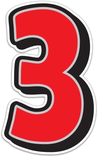 Amazon.com: Giant Magnetic Number 3 – Red Magnetics Numbers with Gray ...