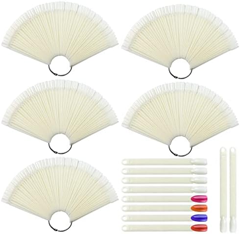 Amazon.com: 300 Pcs Nail Swatch Sticks with Ring, Stiletto Nail Polish ...