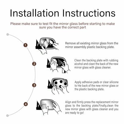 Snapklik.com : ReYee Mirror Glass Fit For 2007 2008 2009 2010 2011 2012 ...