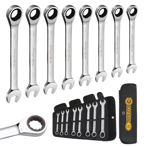 Amazon: 8-Piece Ratcheting Combination Wrench Set, Matte Silver Finish ...