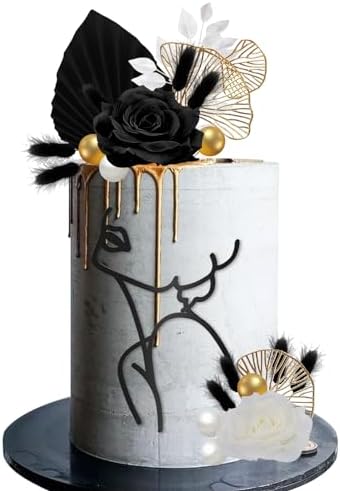 Amazon.com: Marsui 10 Pcs Acrylic Minimalist Art Lady Face Cake Topper ...