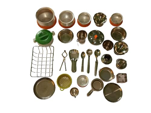Buy HDS Fancy Miniature Mini Kitchen Set Steel Combo of 27 Items ...