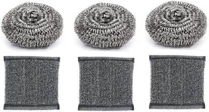 Stainless Steel Big Scrub Pad (Silver, Pack of 10) : Amazon.in: Home ...