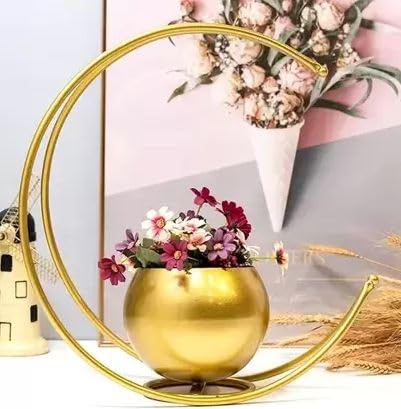 Buy JN Craft Moon Vase Designer Moon Shape Vase Gold Metal Table ...