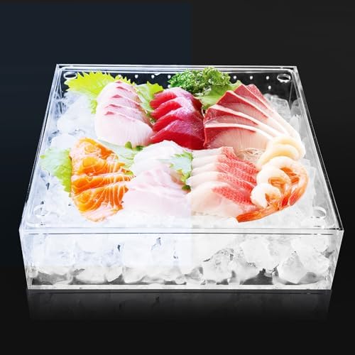 Amazon.com: Ice Chilled Serving Tray with Ice Underneath, Acrylic Cold ...