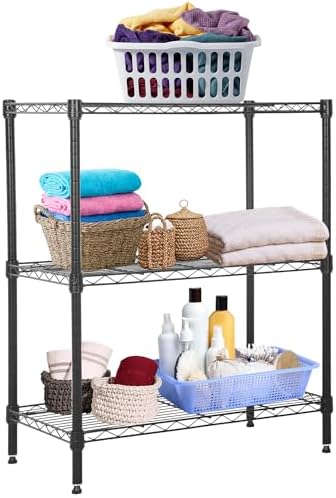 Amazon.com: AHEONLAR 3 Tier Grey Storage Racks and Shelving - Heavy ...