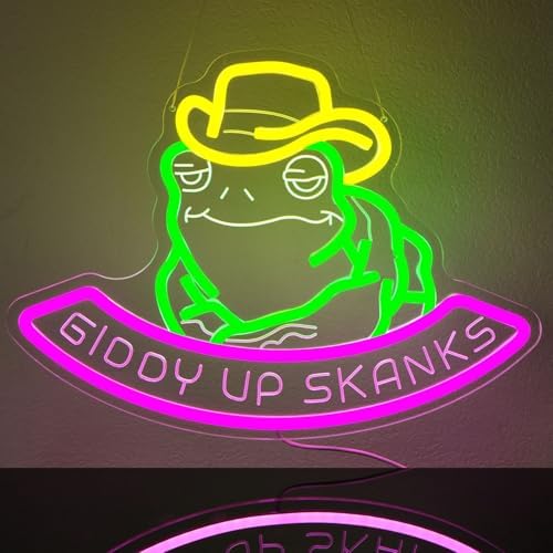 Amazon.com : Frog Neon Sign Cowboy Hat Neon Light Wall Decoration ...