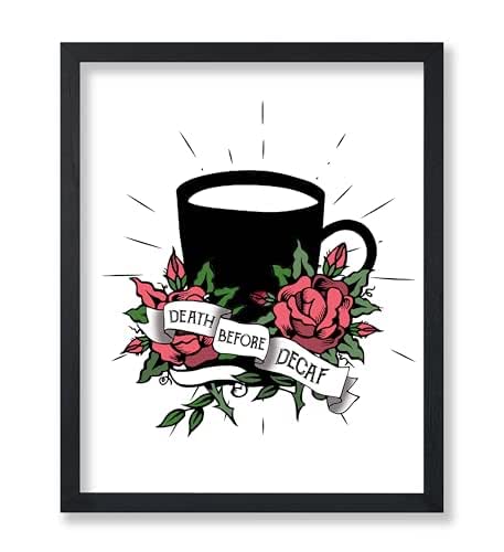 Amazon.com: Monem Art Death Before Decaf Poster - Coffee Print ...