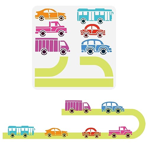 FINGERINSPIRE Transportation Stencil for Painting 30x30cm Reusable Car ...