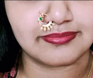 Sasitrends Present Peacock Design Non-Piercing Screw Press Nose Pin for ...