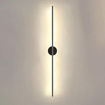 LXJBYEDP Black Linear Wall Sconce, Minimalist Lighting Slim Stick LED ...