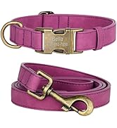 Amazon.com : KINYABLUE Personalized Dog Collars, Custom Soft PU Leather ...