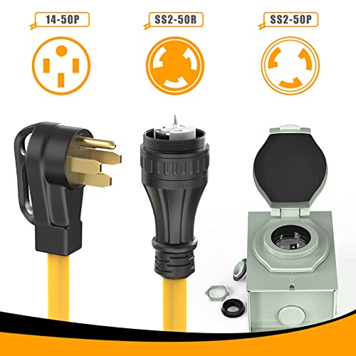 Snapklik.com : E-SDS 50 Amp Generator Cord And Power Inlet Box ...