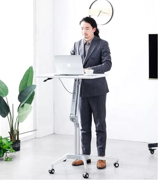 Delidge Height Adjustable Portable Laptop Table Ergonomic Rolling Desk ...