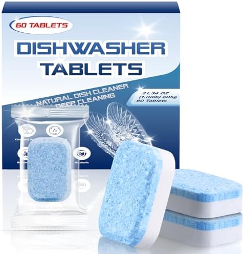 Amazon.com: 60 Pcs Dishwasher Detergent Tablets,Dishwasher Pods Natural Dish Cleaner Detergent ...