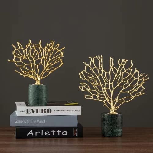 Amazon.com: Brass Coral Tree Marble Alloy Art Tree of Life Home Office ...
