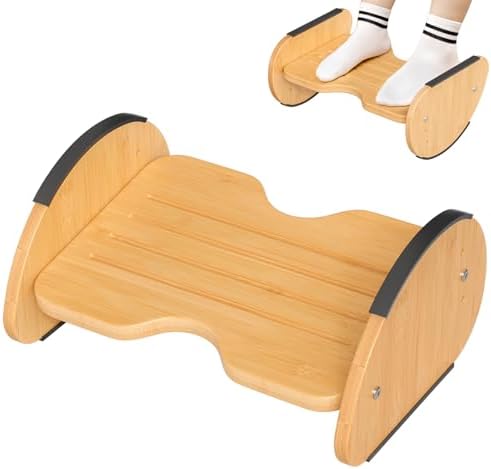 Amazer Bamboo Foot Rest for Under Desk at Work, 2-in-1 Reversible ...