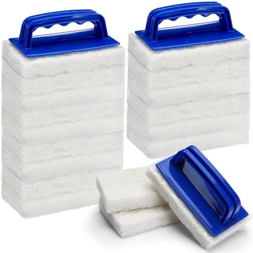 Amazon.com: 18 Pcs Handled Bath Scrubber Set, 15 Bathroom Scouring Pad ...