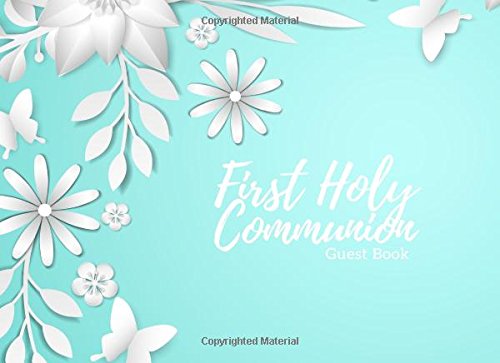 First Holy Communion Guest Book: Blue Message Book | Keepsake | 100 ...