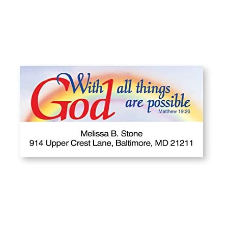 Personalized Religious Address Labels-God is with You in All That You ...