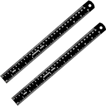 Zotemo Metal Ruler, 12 Inch Stainless Steel With Metric Measurement, 2 ...