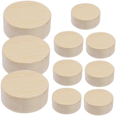 Amazon.com: ULTNICE 10pcs Unfinished Pine Wood Round Wooden Blocks DIY ...