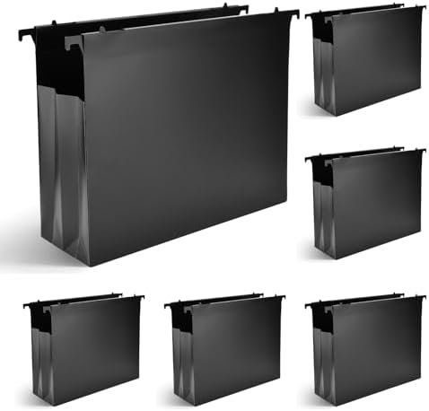 Amazon.com : 6Pcs Plastic Extra Capacity Hanging File Folders, Letter ...