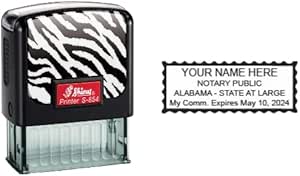 Amazon.com : Shiny S-854 Self Inking Notary Stamp Alabama (Zebra ...