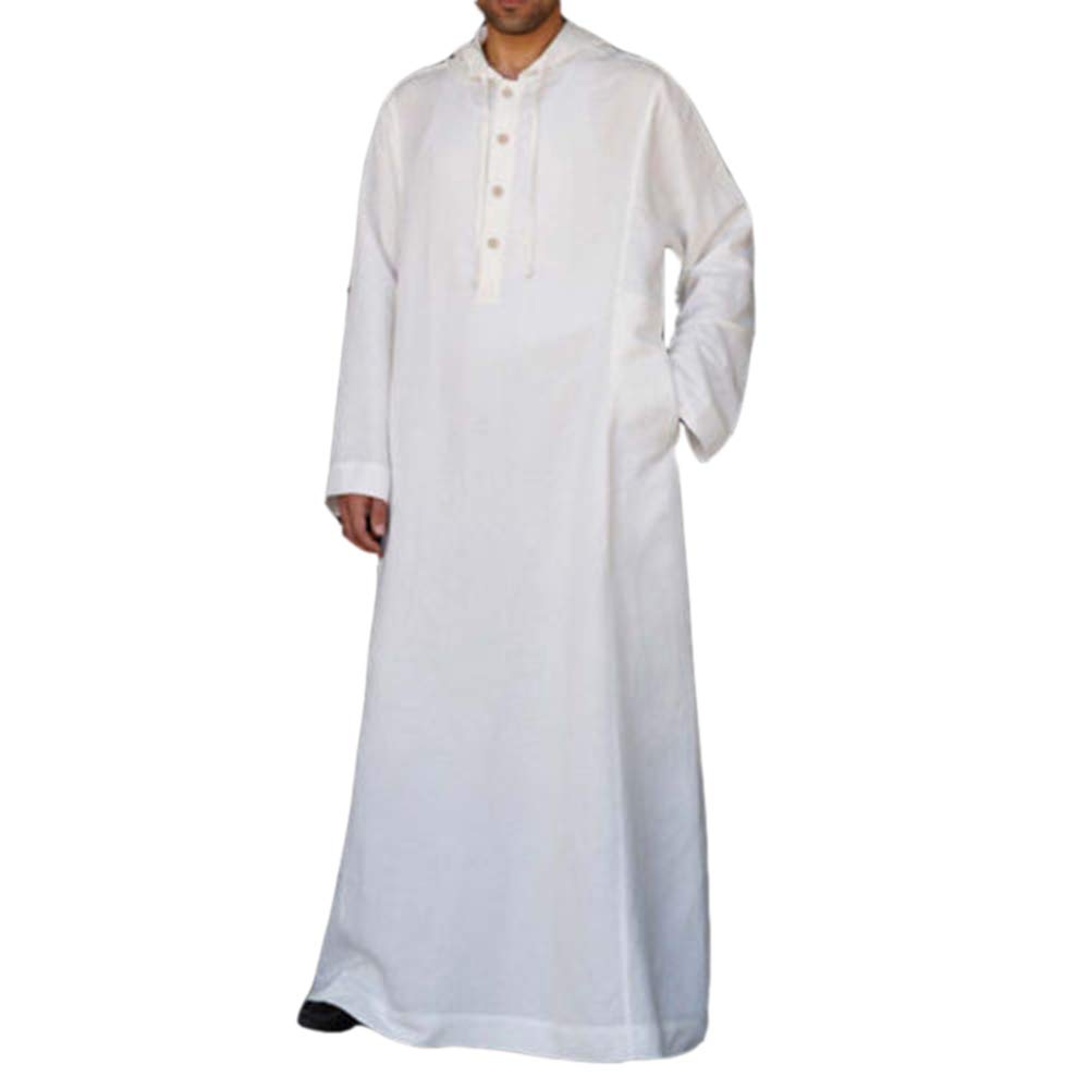 Buy keepmoreMen's Hooded Ethnic Muslim Thobe,Kaftan Middle East Saudi ...