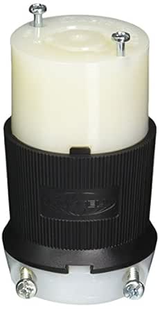 Hubbell HBL2523 Locking Connector, 20 amp, 277/480V, L22-20R, Black and ...