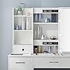 Amazon.com: Dradaomull Modern Vanity Desk with Lighted Mirror, Desk ...
