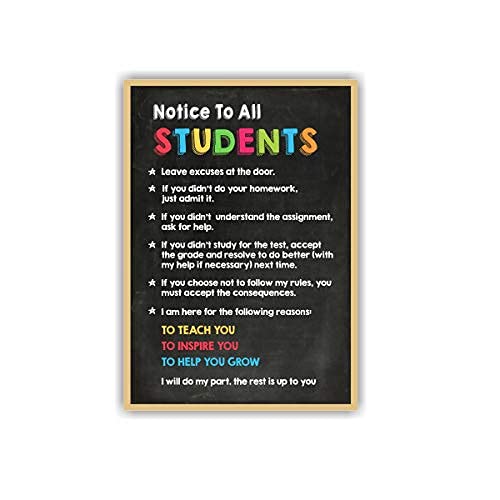 LAB NO 4 Notice to All Students Motivational Poster for Classroom ...