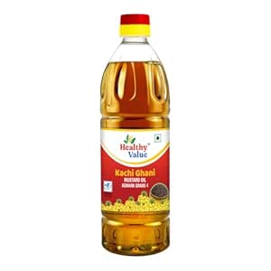 Healthy Value Kachi Ghani Mustard Oil 500 ml bottle | Healthy Cooking ...