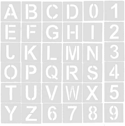 36pcs Letter Stencils, 3inch Reusable Plastic Letter Number Template ...