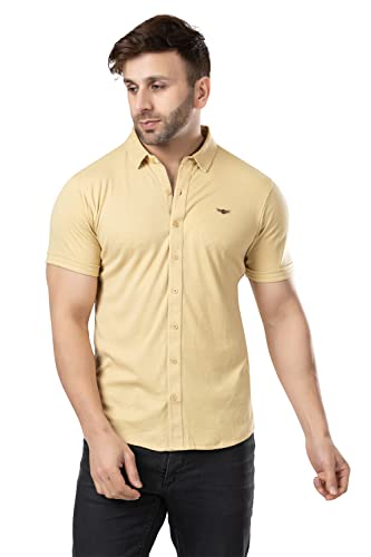 Buy ManHood Men's Cotton Lycra Slim Fit Casual Solid Stretchable ...