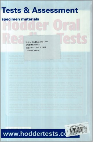 Hodder Oral Reading Tests: Specimen Set : Vincent, Denis, Crumpler ...
