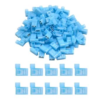 Right Angle Spade Connector SQXBK 100PCS 16-14AWG Blue Nylon Insulated ...