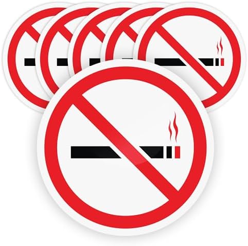 Amazon.com: Sutter Signs 6-Pack No Smoking Sign Stickers - 3" Circle ...