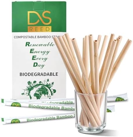 Amazon.com: 100 Pack DS Reed Natural Bamboo Drinking Straw Reusable BPA ...
