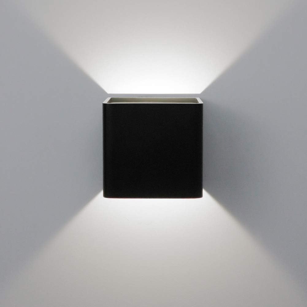Lightess Mini LED Wall Sconces Dimmable 10W, Modern Wall Lamp Black Up ...