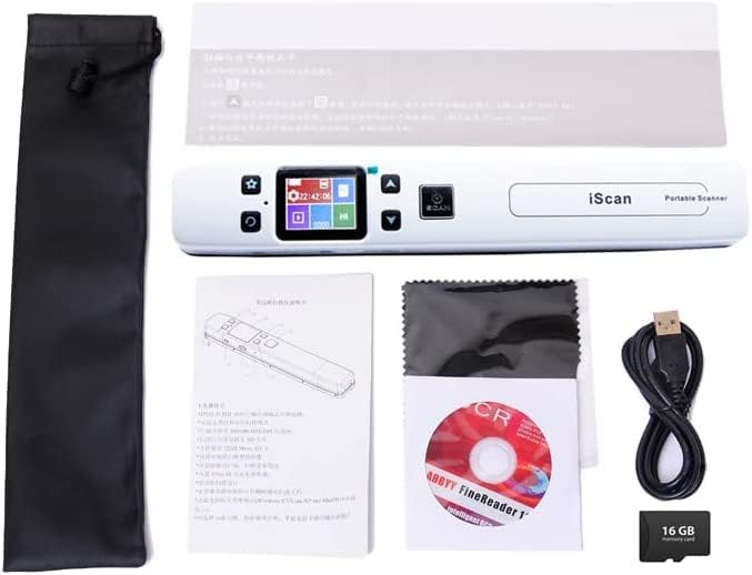 Portable Scanner, Wireless Scanner for Document Image with 16G SD Card ...
