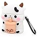 Mouzor Cute Airpods Case, Airpods 2 Case, Boba Tea Cow Funny 3D Cartoon Animal Case, Soft PVC ...